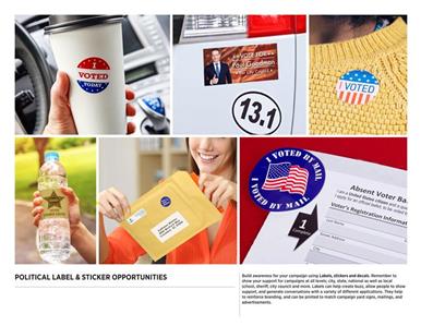 Build awareness for your campaign using Labels, stickers and decals ...