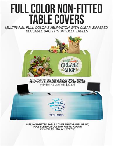 Table Covers: Full Color, Full Bleed, All Sides
